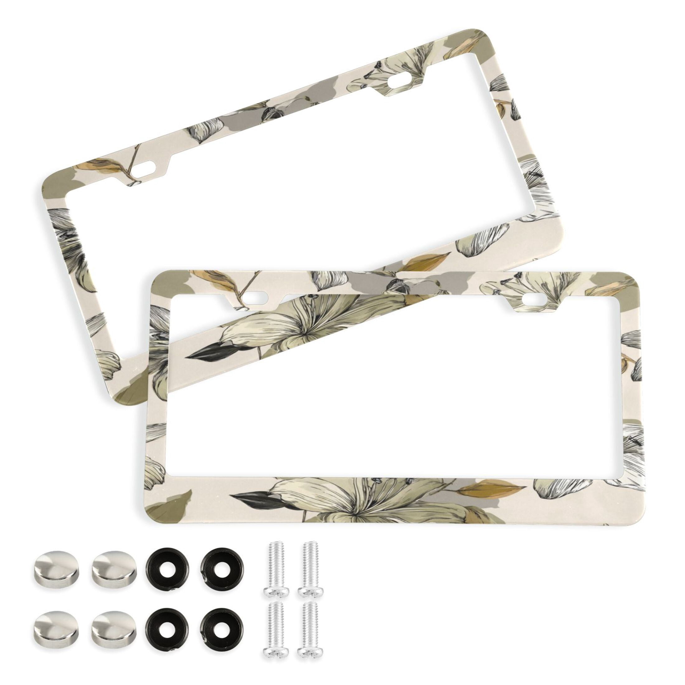 Aluminum License Plate Frame 2 Pack Car Exterior Accessory Car Tag ...