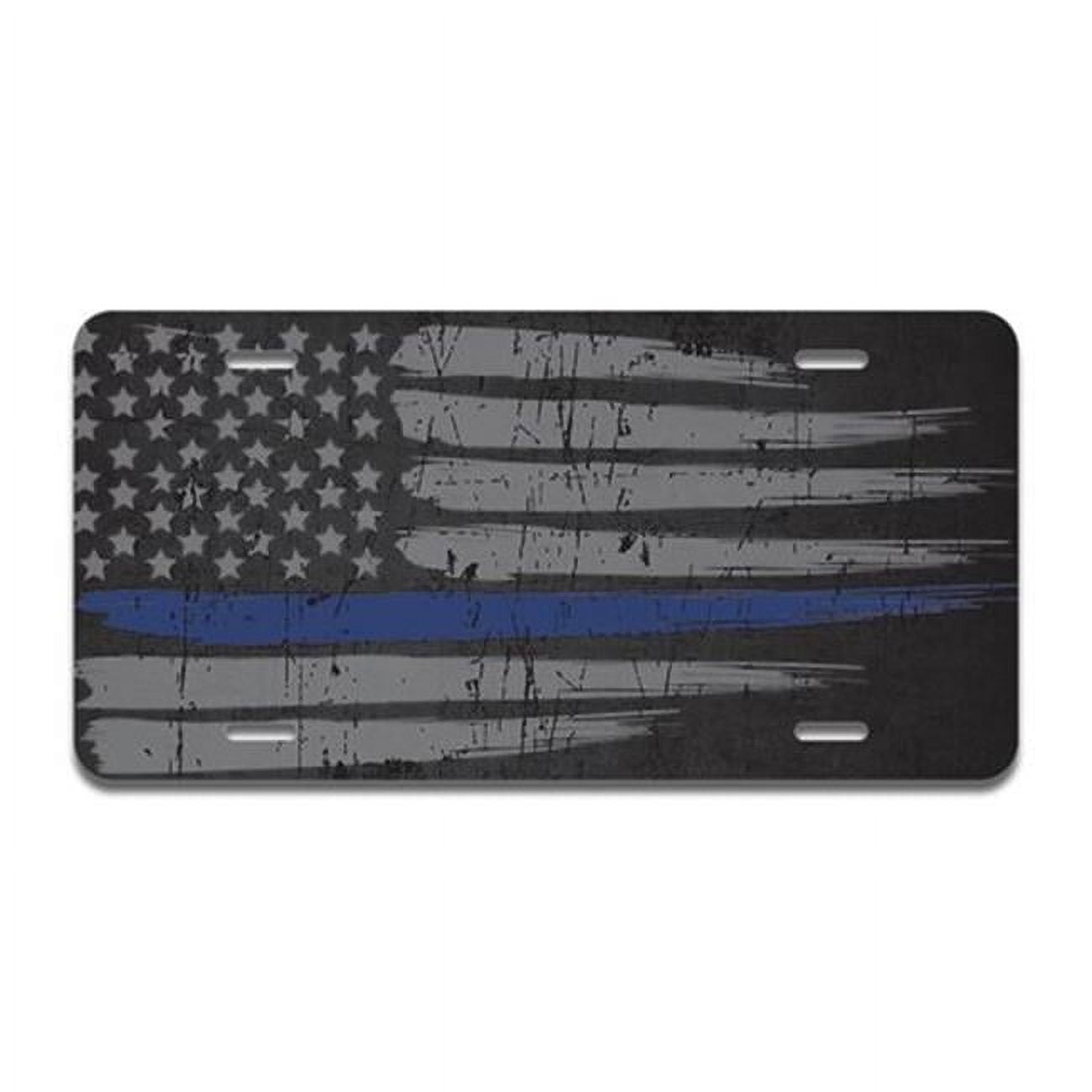 Aluminum License Plate - Thin Blue Line - Walmart.com