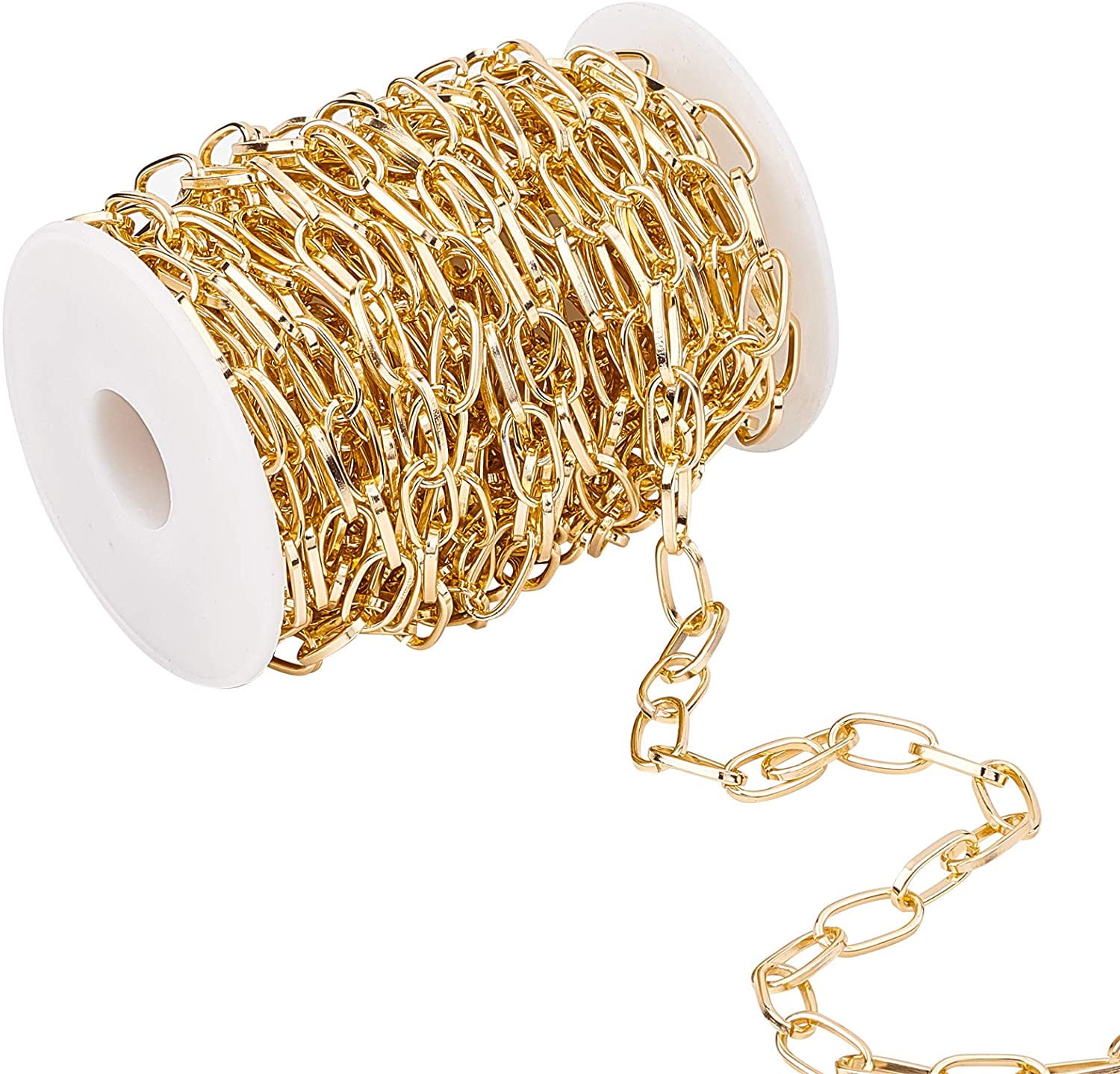 Aluminum Link Cable Chain 32 Feet Light Gold Aluminum Curb Chain Link ...