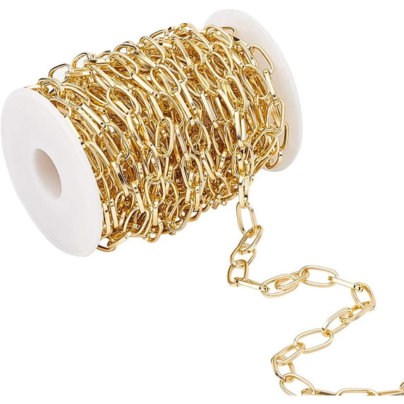 Aluminum Link Cable Chain 32 Feet Light Gold Aluminum Curb Chain Link ...