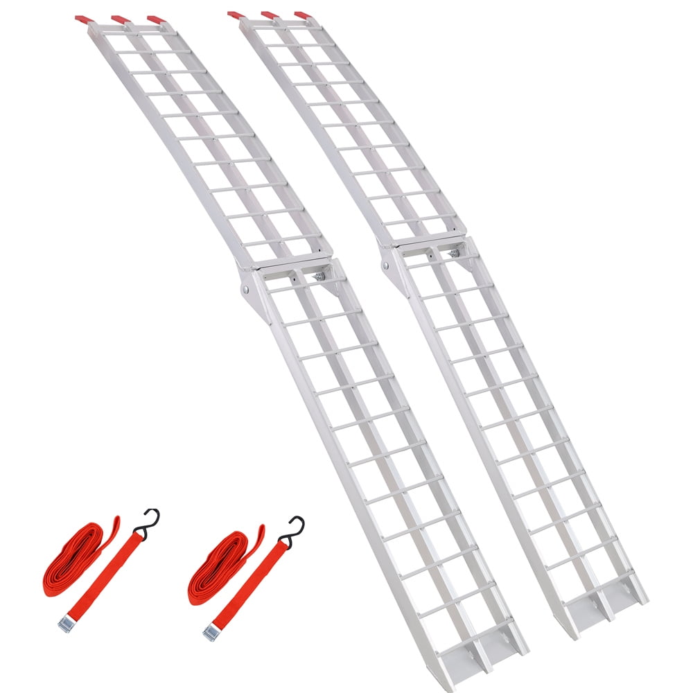 Aluminum Loading Ramps, 1500 Lbs Capacity per Pair, with Safety Straps ...