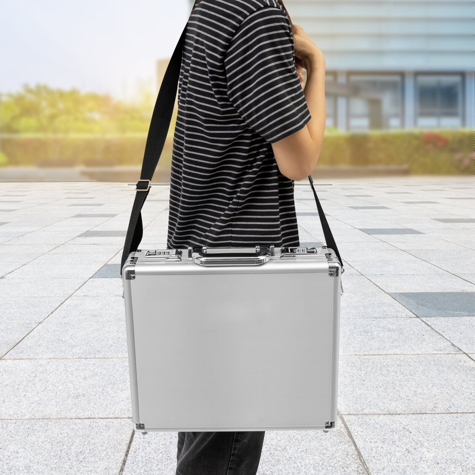 Aluminum Locking Briefcase for Men & Women – Fits 15.6" Laptop, Silver ...