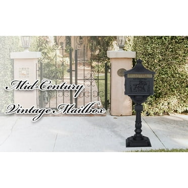 Free Shipping! Costway Retro Cast Aluminum Mailbox Lockable Security ...
