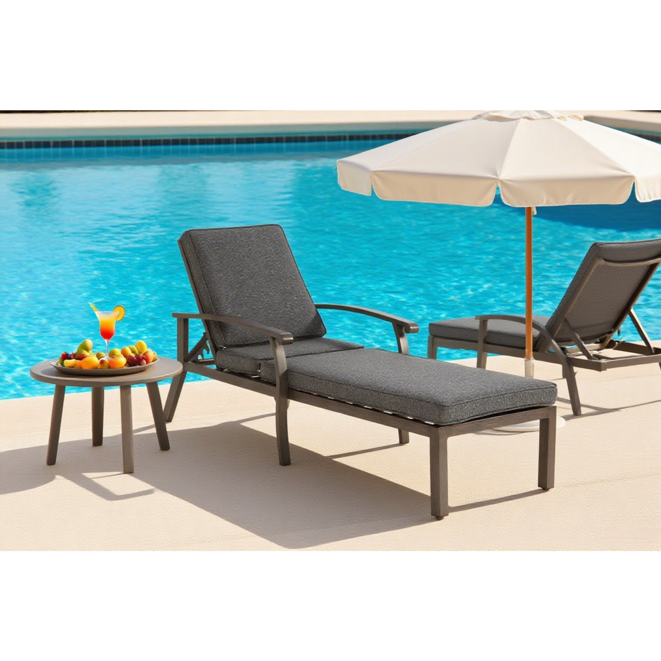 Aluminum Lounger Foldable Outdoor Patio Lounge Chair, Adjustable 5 ...