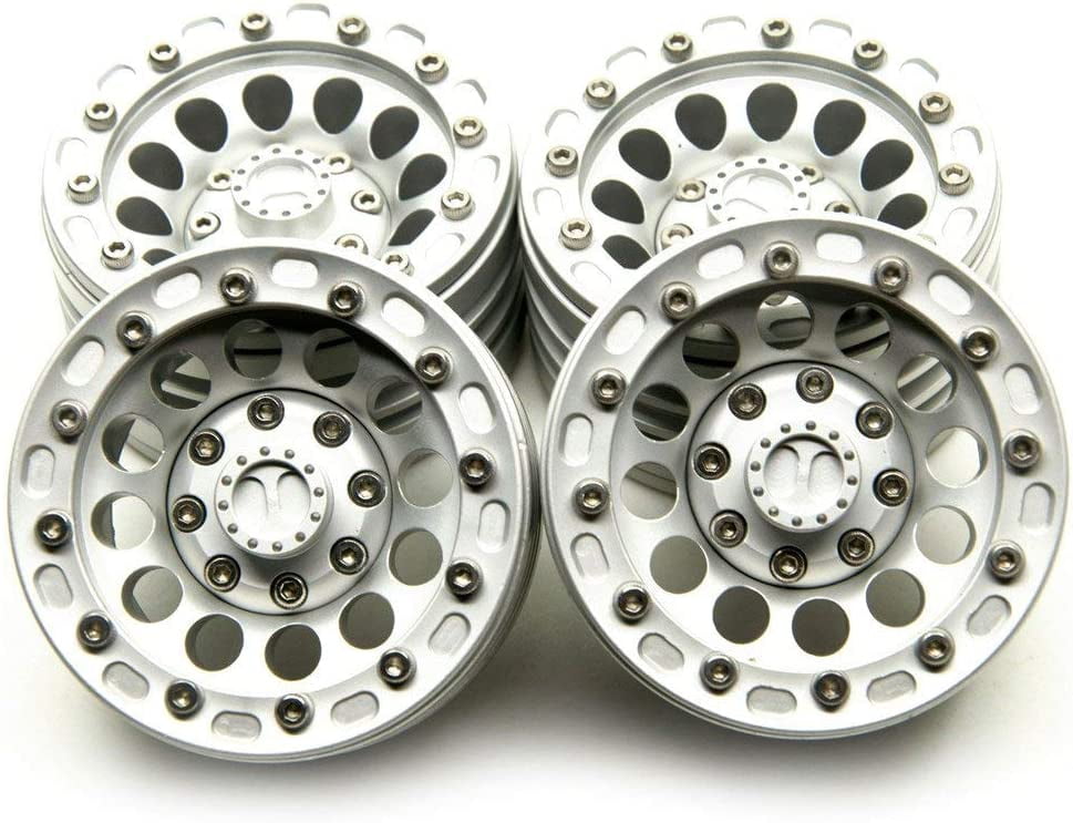 Aluminum Matte Silver 1.9 Inch RC Crawler Wheel Rims for Axial SCX10 ...