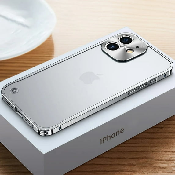 Aluminum Metal Bumper Frame iPhone 15 Plus Case (Silver) Matte Clear ...