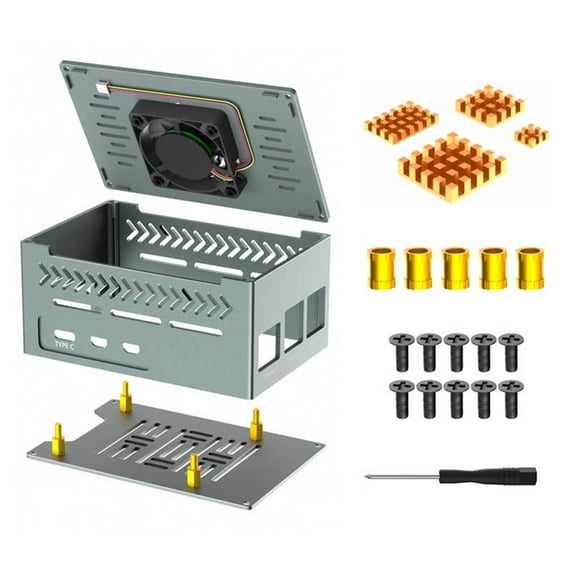 Aluminum Metal Case With Coolers PWM Fan Heatsink Big Space Enclosure ...