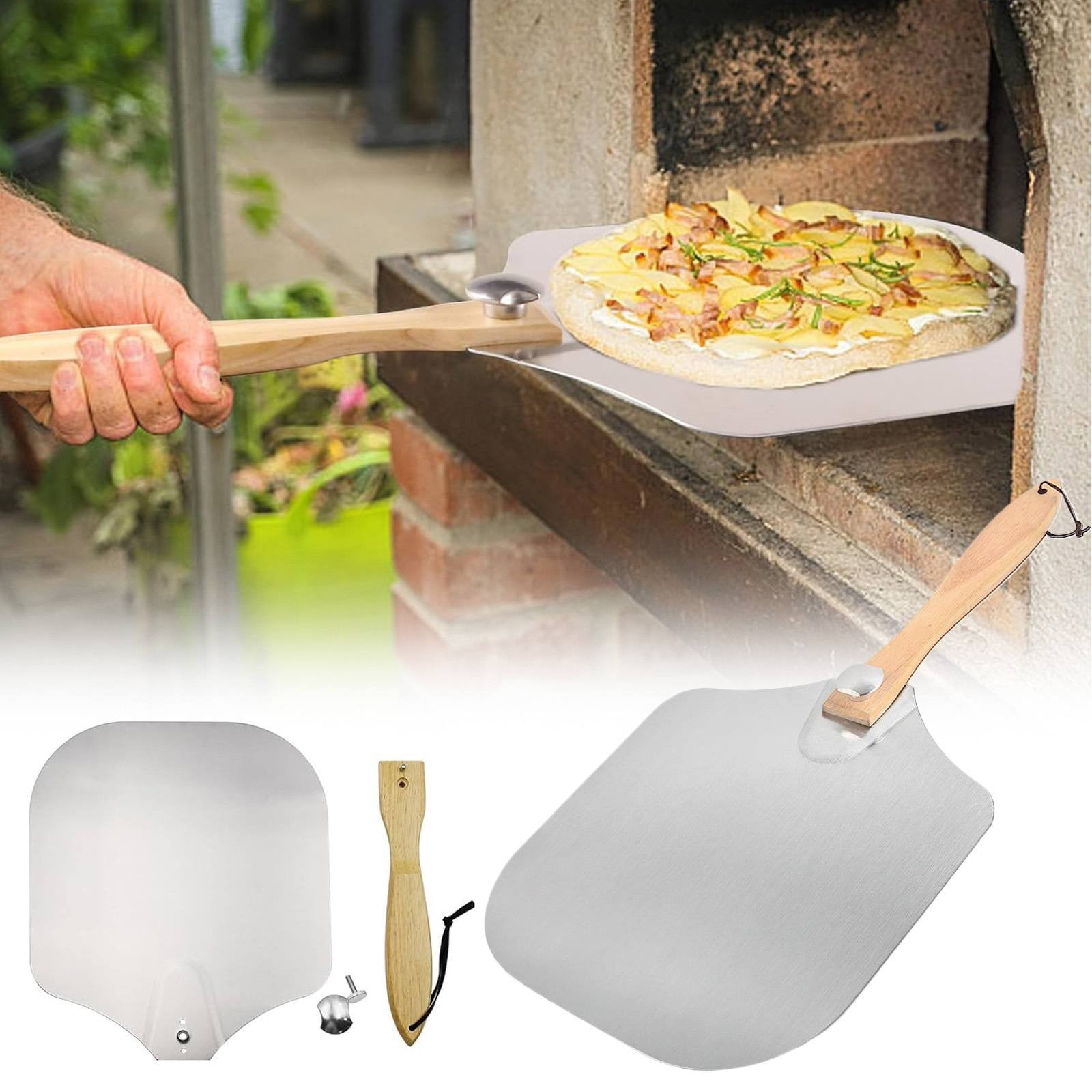 Aluminum Metal Pizza Peel With Foldable Wooden Handle Aluminum Pizza ...