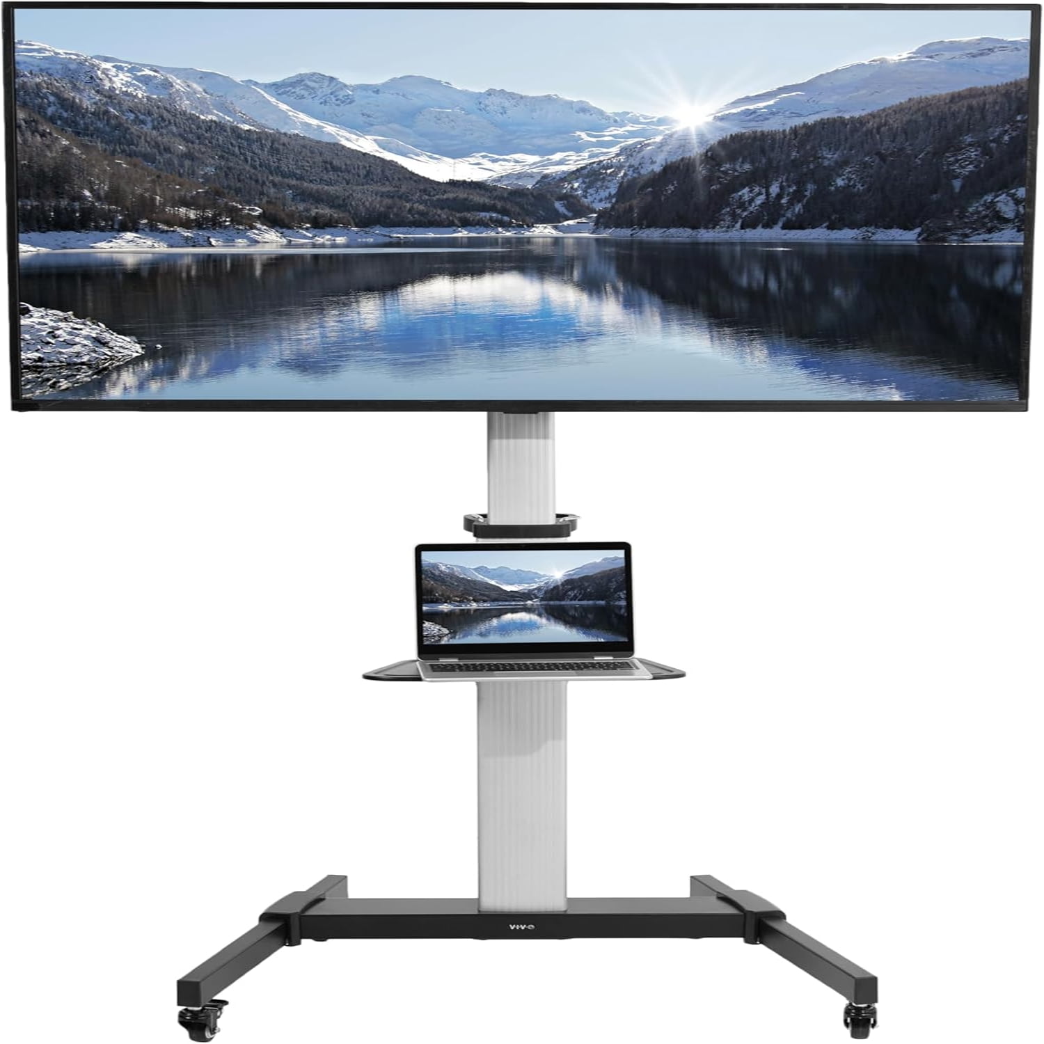 Aluminum Mobile TV Cart for 32 to 83 inch Screens up to 110 lbs LCD LED ...