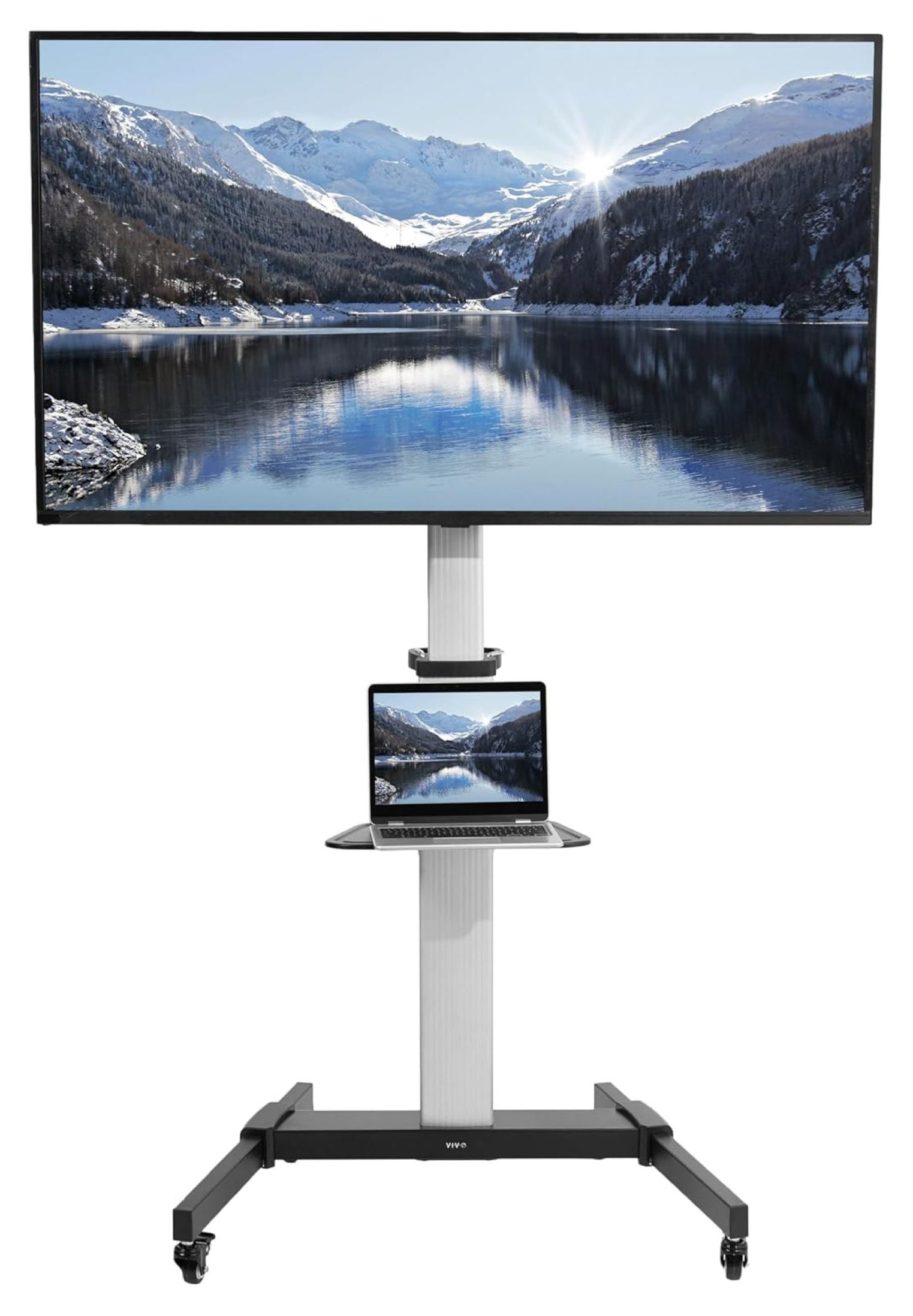 Aluminum Mobile TV Cart for 32 to 83 inch Screens up to 110 lbs, LCD ...