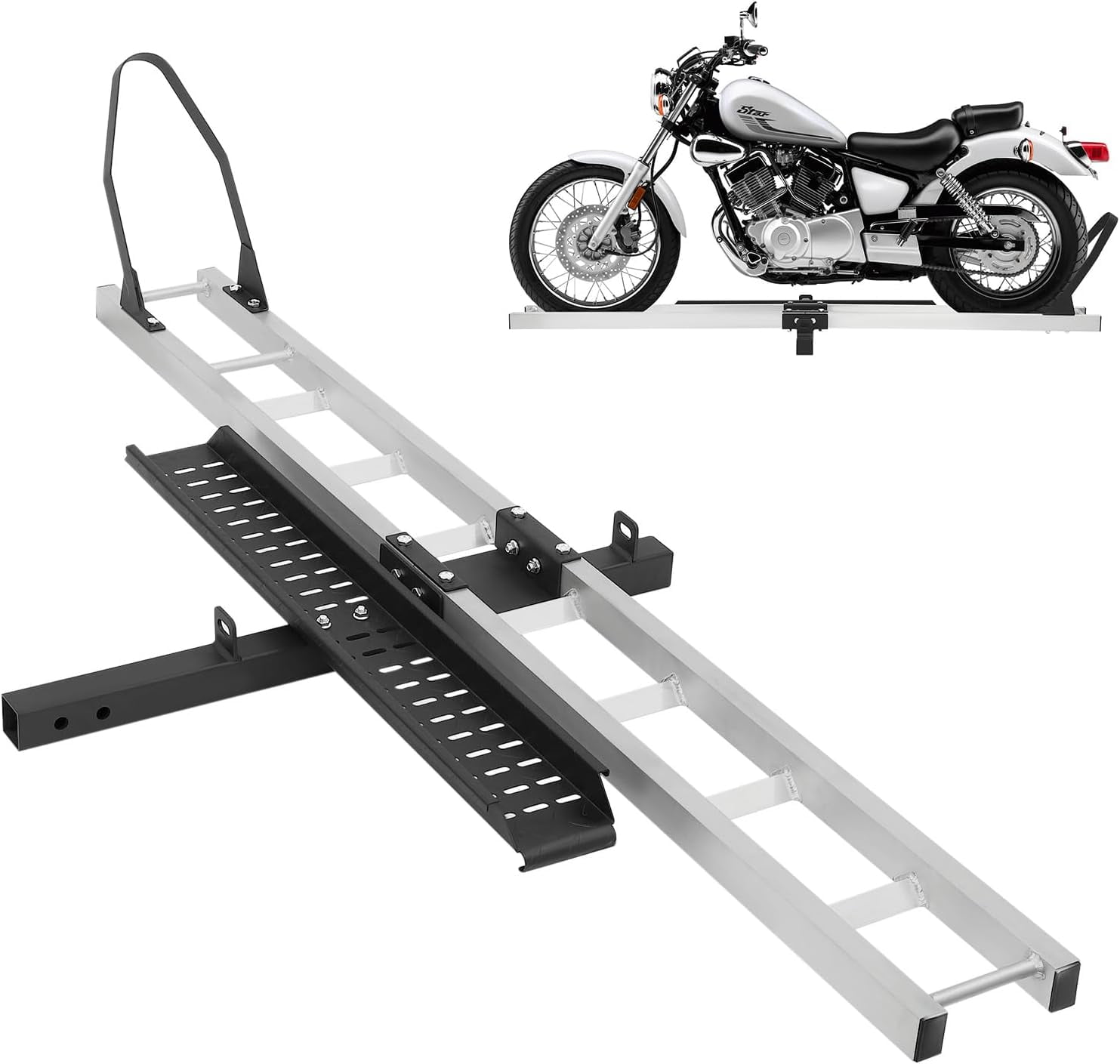 Aluminum Motorcycle Carrier, 400 Lbs Capacity Hitch-Mounted Dirt Bike ...