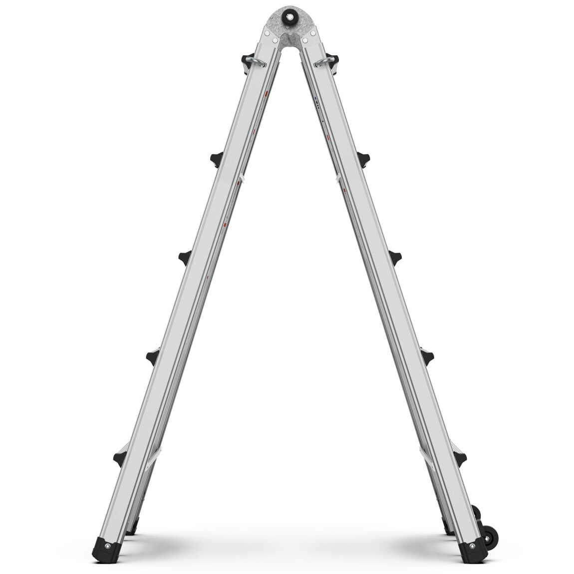Aluminum Multi-Position Ladder with Wheels, 300 lbs Weight Capacity ...