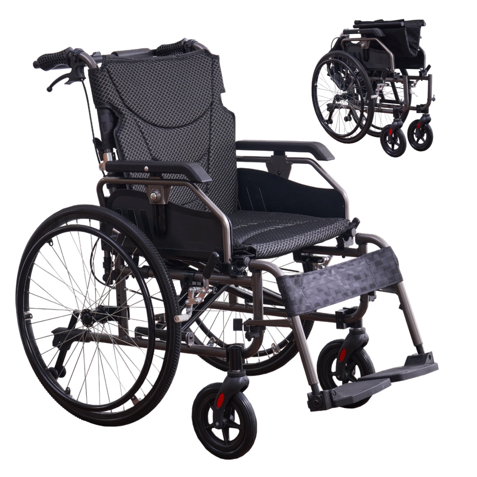 Aluminum Multifunctional Manual Wheelchair for Adults, Lightweight ...