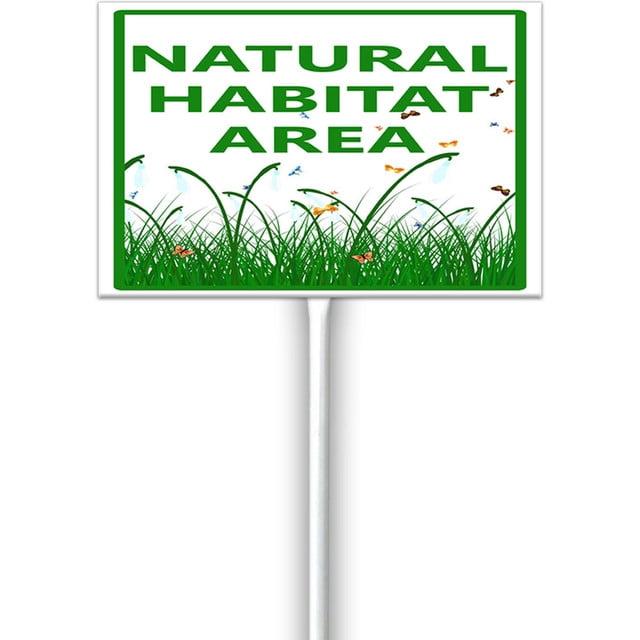 Aluminum Natural Habitat Area 12x8" With 12.8"Metal Stake Sign ...