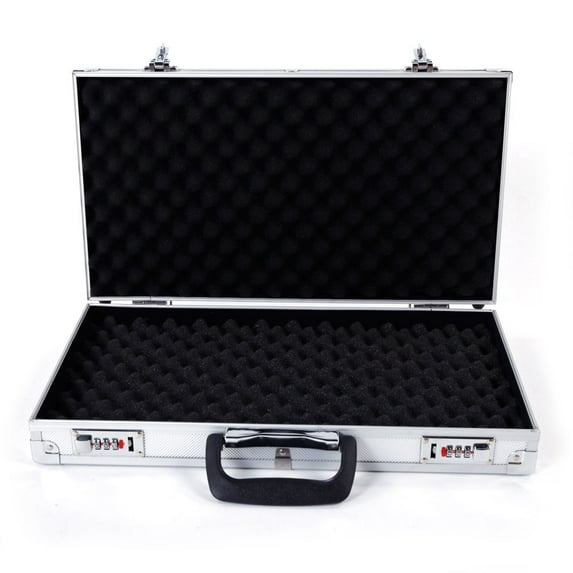Aluminum New Framed Locking Gun Pistol HandGun Lock Box Hard Storage Carry Case Silver, 45*25*7 ...