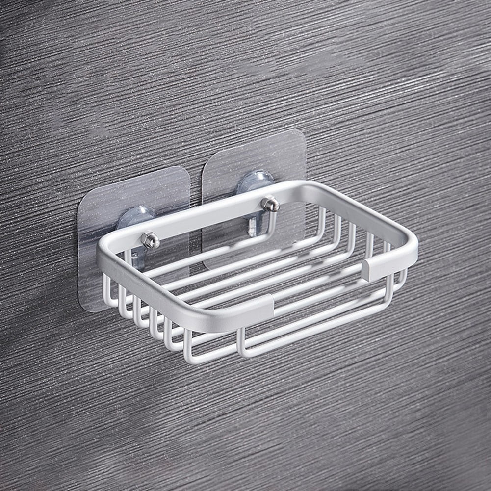 Aluminum No Punching Soap Holder Bathroom Wall-Mounted Soap Dish Holder ...
