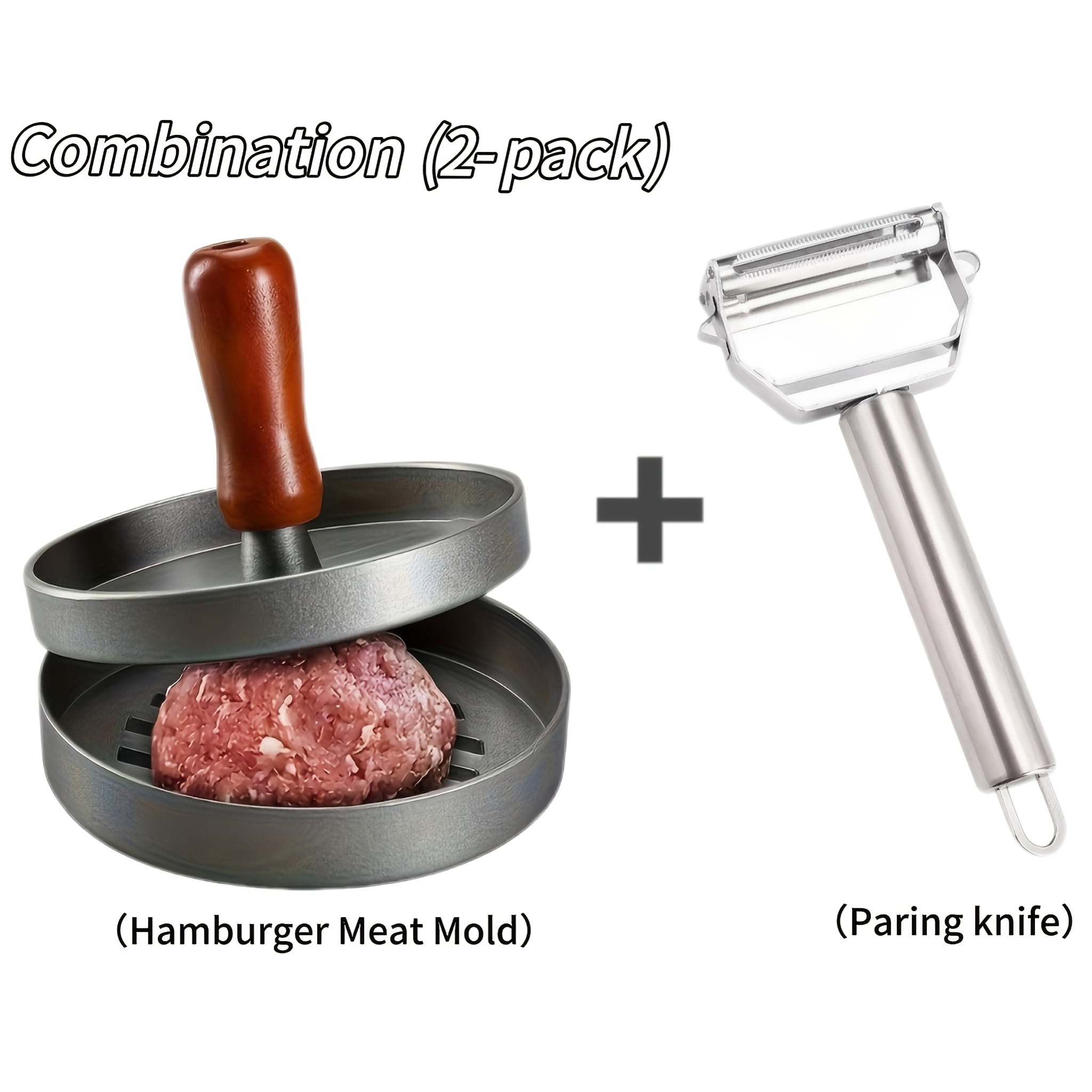 Aluminum Non-Stick Burger Press - Ergonomic Red Handle Patty Maker for ...