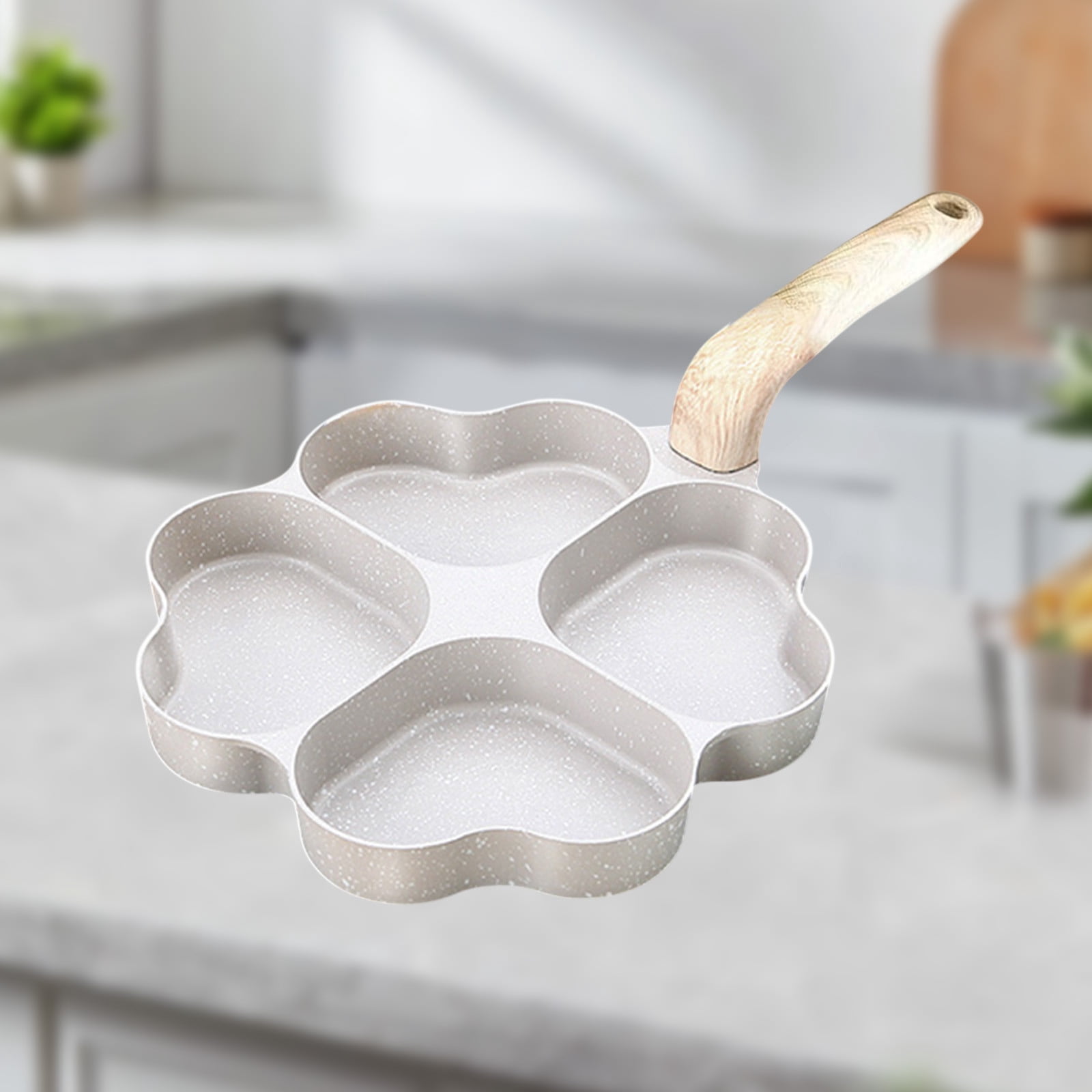 Aluminum Nonstick Four-Hole Heart-Shaped Omelette Pan – 13.8in Flat ...