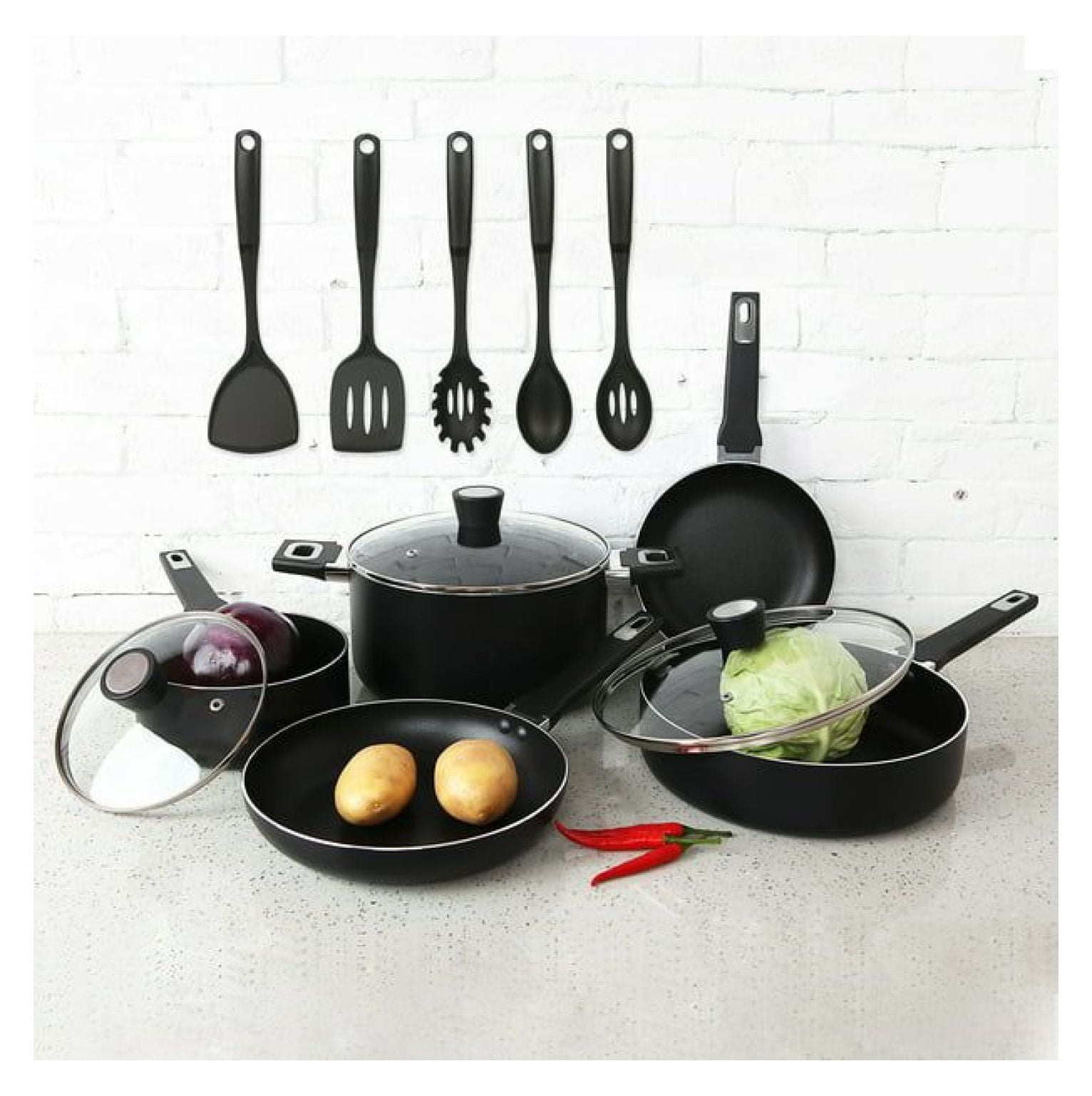 Aluminum Nonstick Midweight 13pcs Cookware Set Dishwasher Safe ...