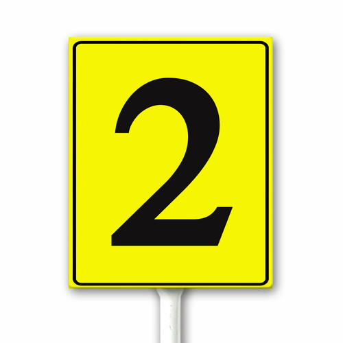 Aluminum Number Signs 2, Metal Yellow Numbered Signs With Stake Outdoor ...