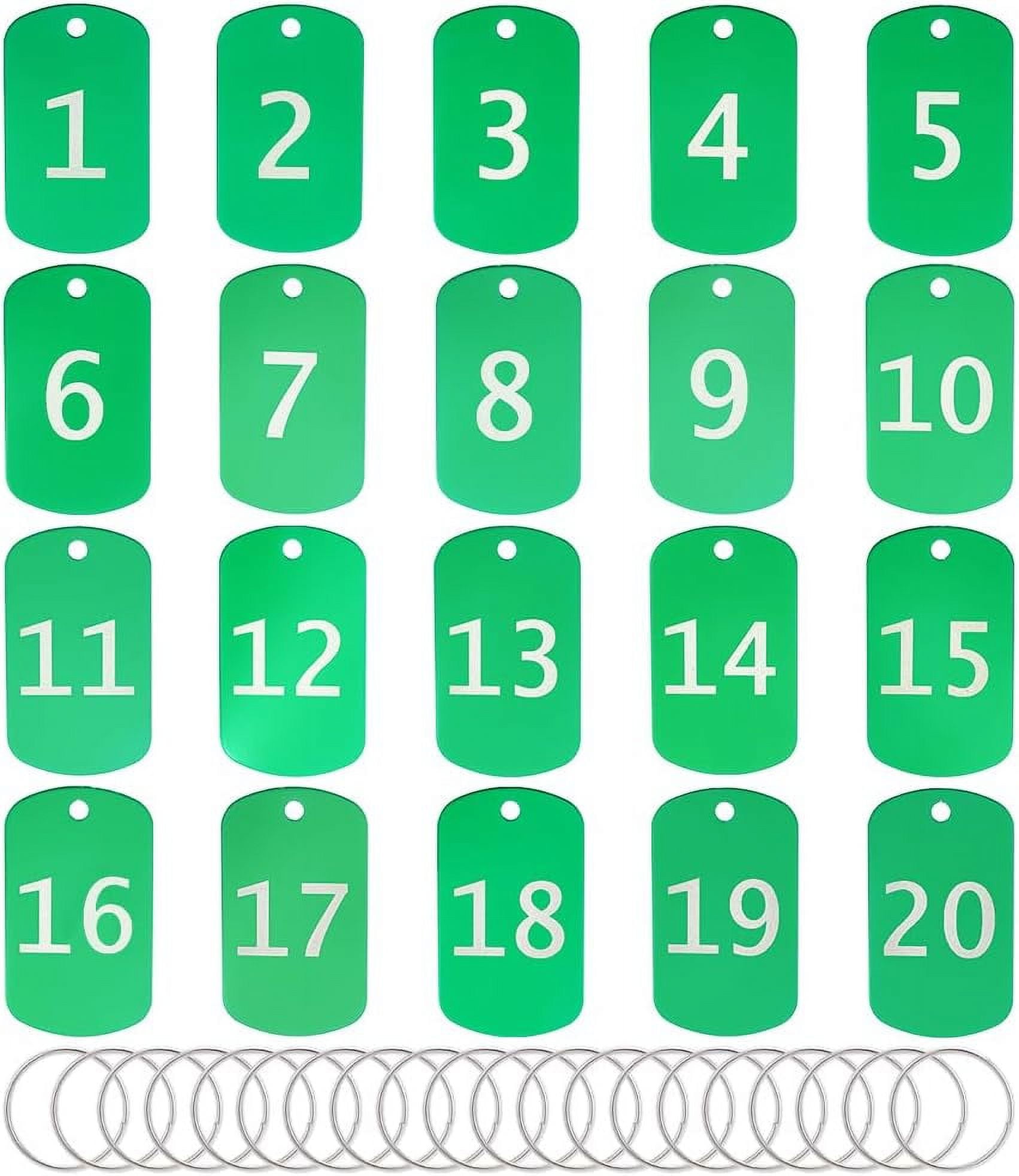Aluminum Numbered Key Tags 1-20 Number Tag 1.97x1.14 Inch Rectnagle ID ...