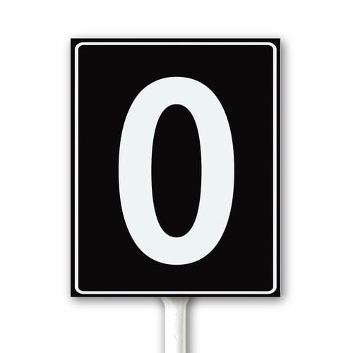 Aluminum Numbered Sign 0, Black Numbered Signs With Stake Kit, Outdoor ...