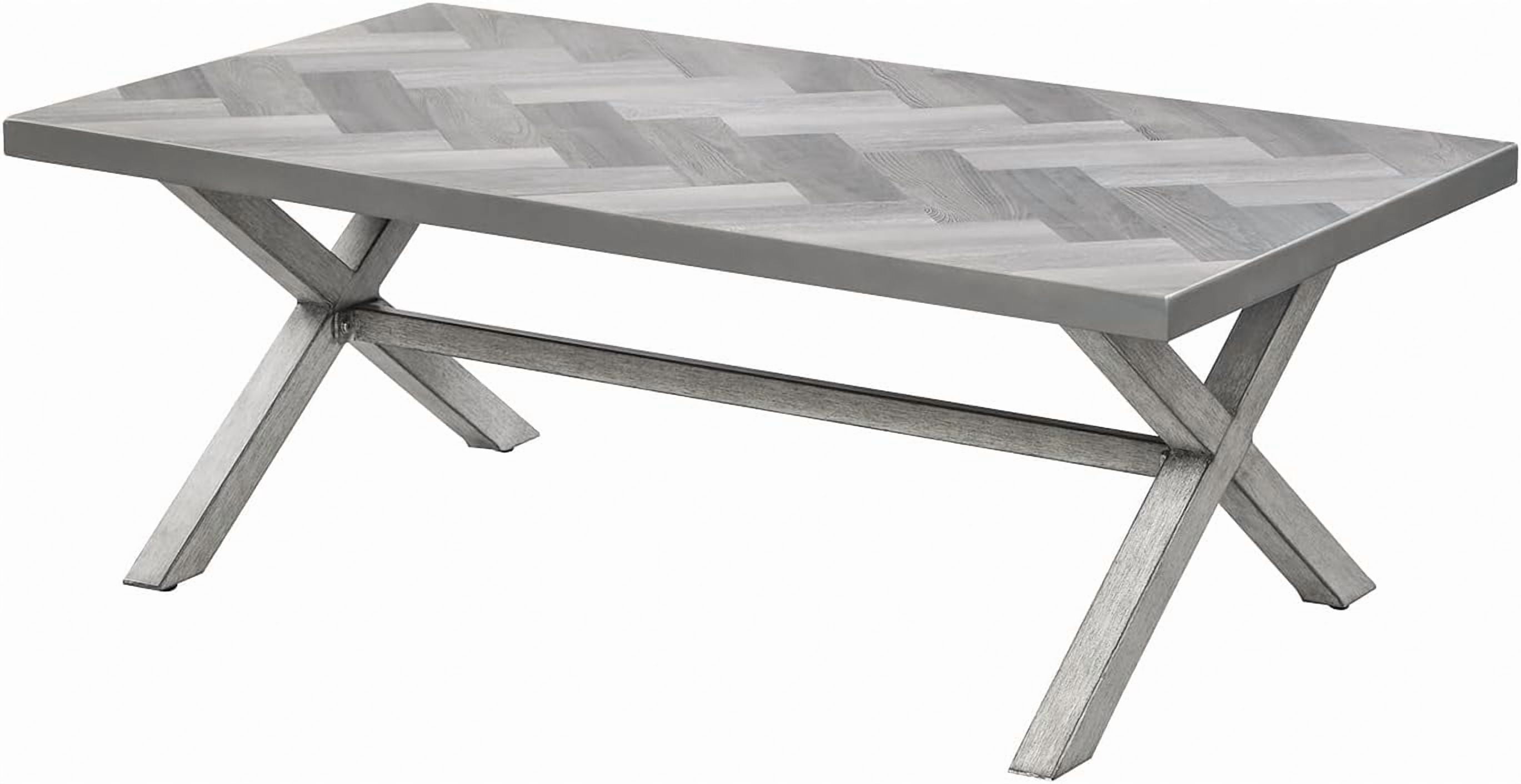 Aluminum Outdoor Coffee Table, All-Weather Rectangle Patio Coffee Table ...