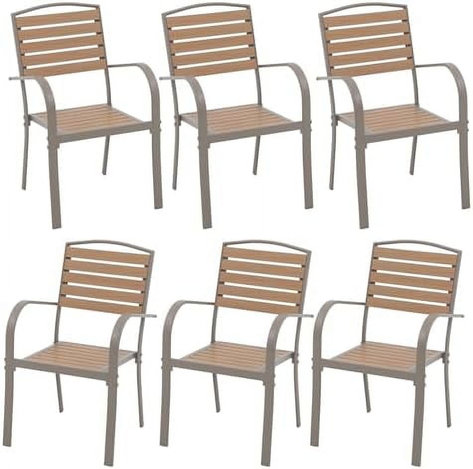 Aluminum Outdoor Dining Chairs Set of 6, Stackable Patio Chairs with ...