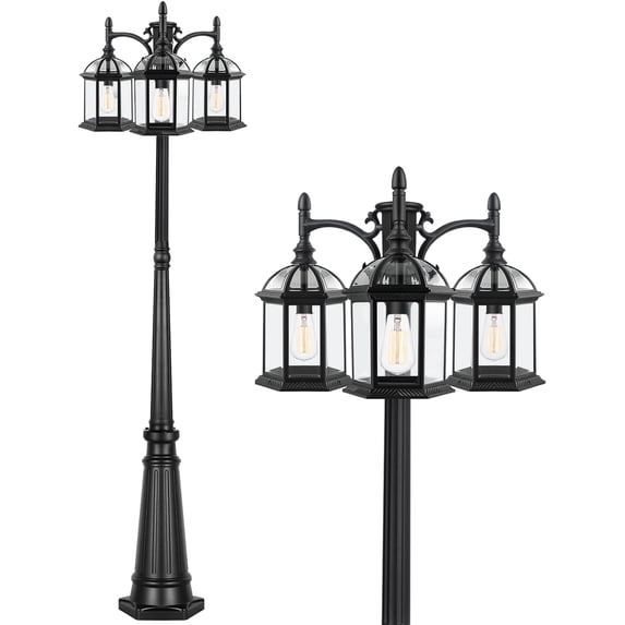 Aluminum Outdoor Lamp Post Birdcage, Hardwired Street Light Post for ...