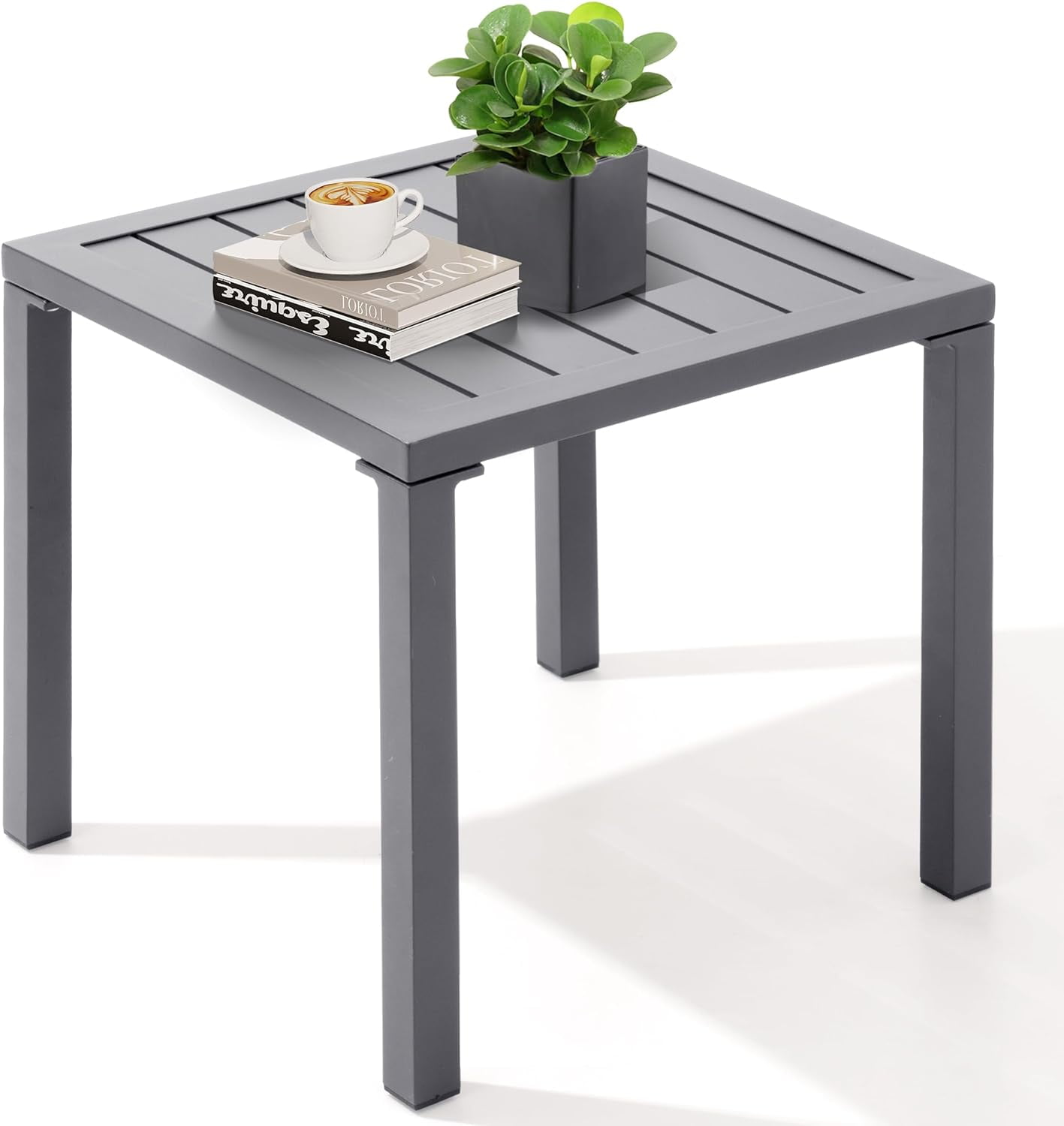 Aluminum Outdoor Side Table, Pool Lounge Chair Side Table, Weather ...