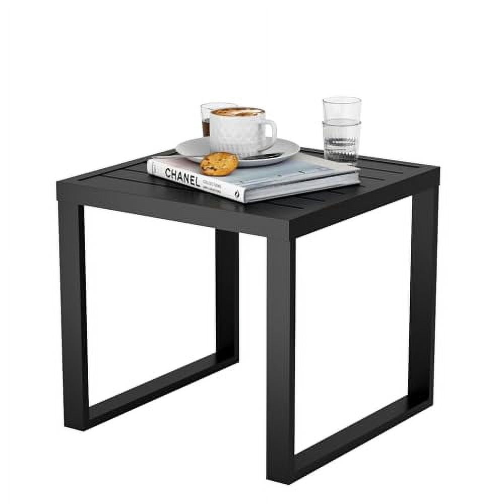 Aluminum Outdoor Side Table, Small Square Patio Table for Backyard ...
