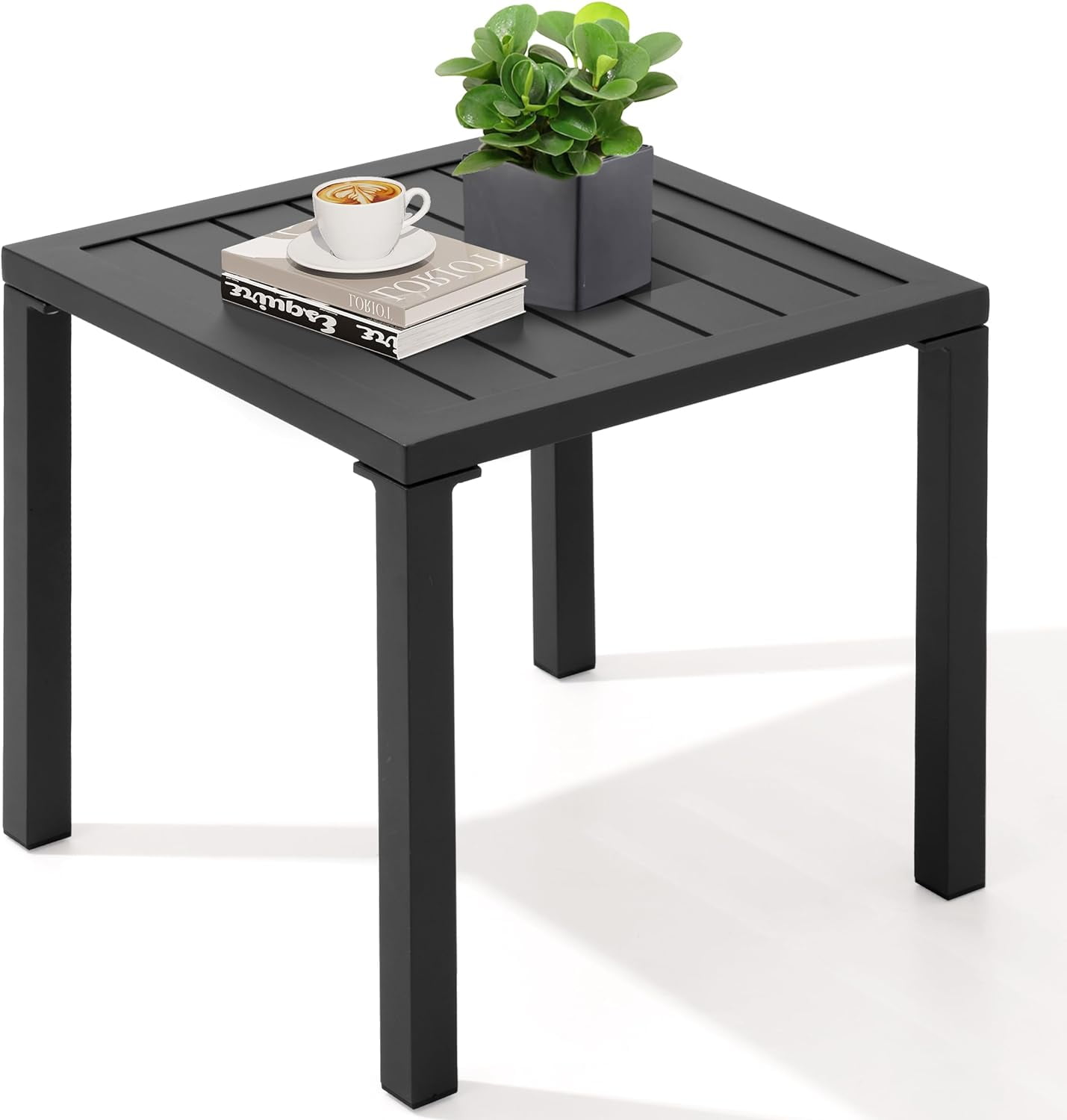 Aluminum Outdoor Side Table - Weather-Resistant Square End Table for ...