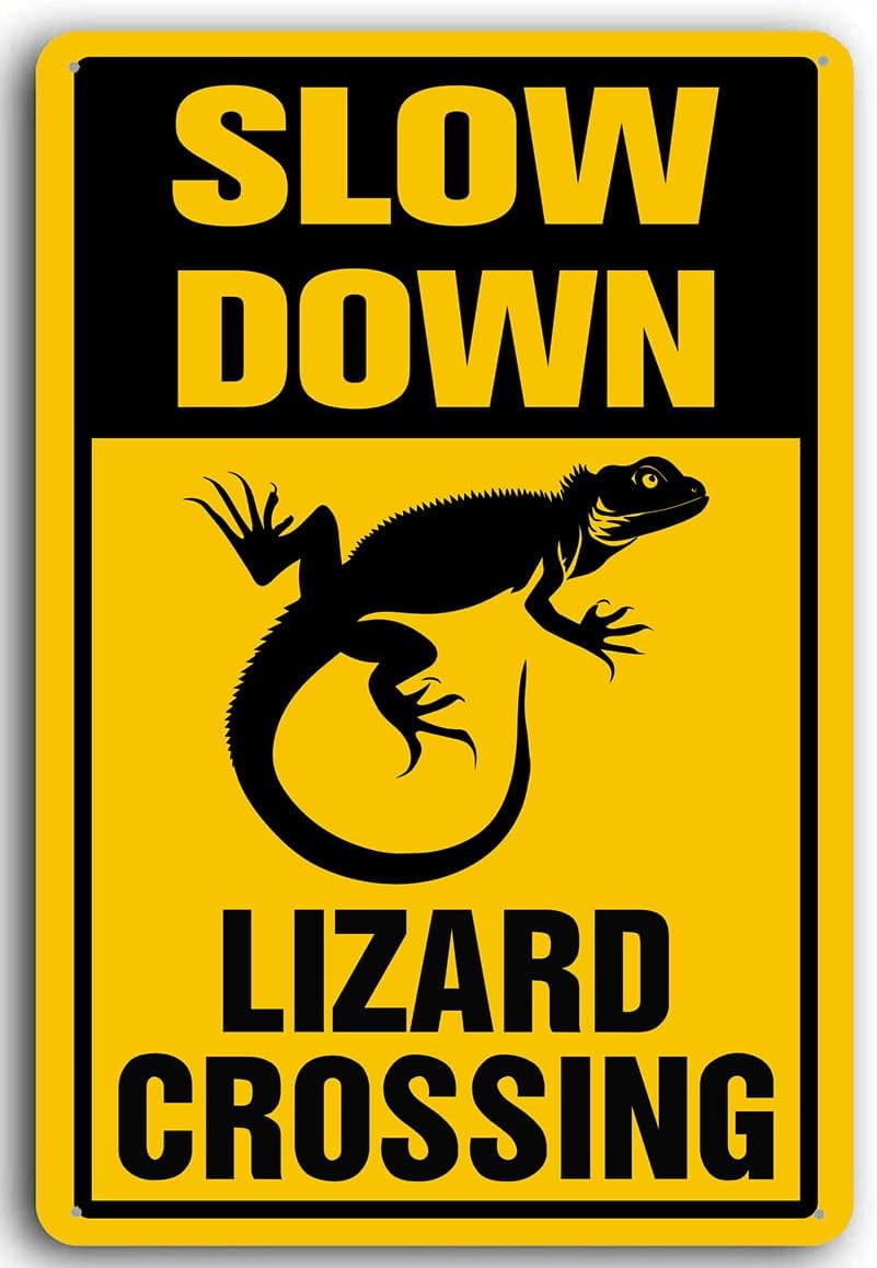 Aluminum Outdoor Slow Down Lizard Crossing Sign 8×12 Inch Weather ...
