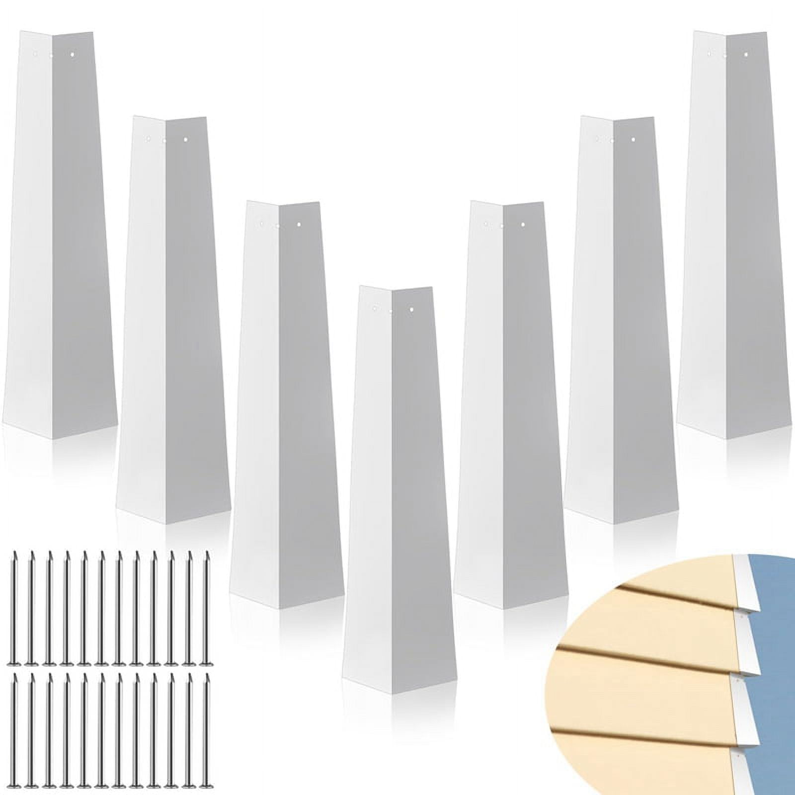 Aluminum Outside Siding Corner Silver-White Caps Smooth Finish 24 Nails ...