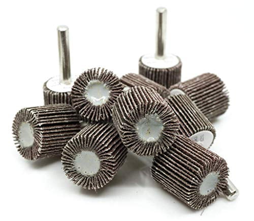 Aluminum Oxide 1 Inch Flap Wheel - 1” Length 1/4" Shank Mounted Sander ...