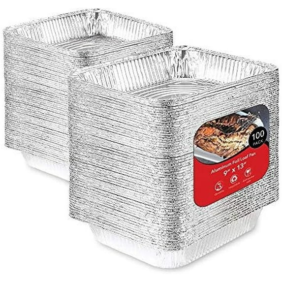 Aluminum Pans 9x13 Disposable Foil Baking Pans (Pack Of 100) - Half ...