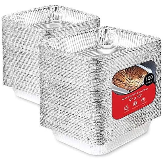 Aluminum Pans 9x13 Disposable Foil Baking Pans (Pack Of 100) - Half ...