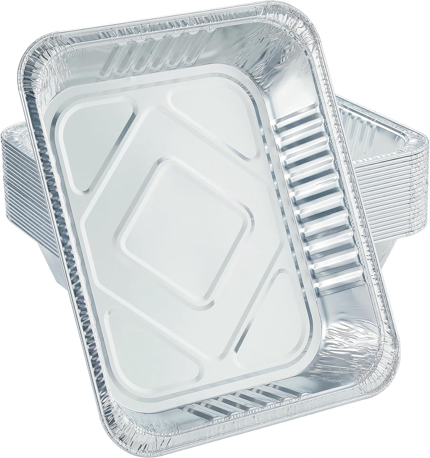 Aluminum Pans 9x13 Disposable Foil Pans (10 Pack) Half Size Deep Steam ...