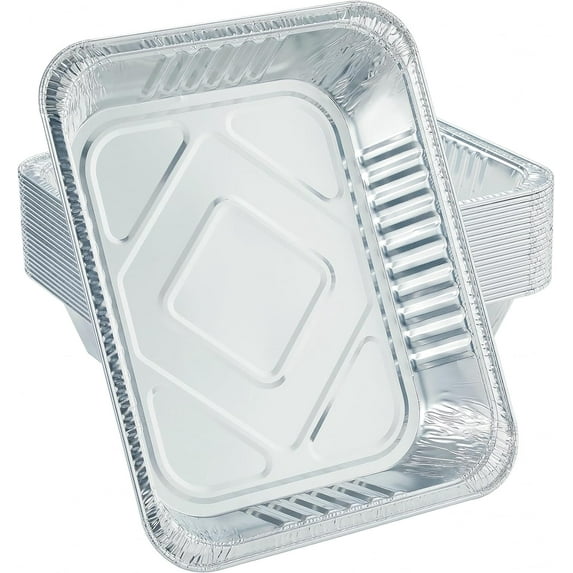 Aluminum Pans 9x13 Disposable Foil Pans (10 Pack) Half Size Deep Steam ...