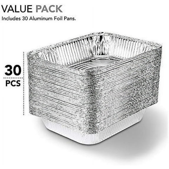 Aluminum Pans 9x13 Disposable Foil Pans (30 Pack) - Half Size Steam ...