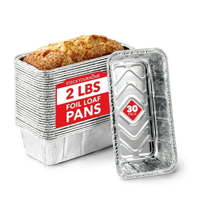 Aluminum Pans Bread Loaf Pans (30 Pack) 8x4 Aluminum Loaf Pan - 2 Lb ...
