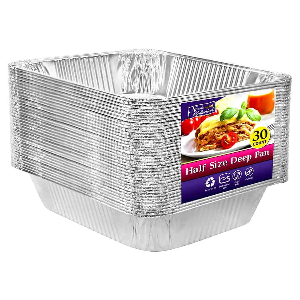 Aluminum Pans Half Size, 9X13, Extra Heavy Duty Disposable Foil Pans ...