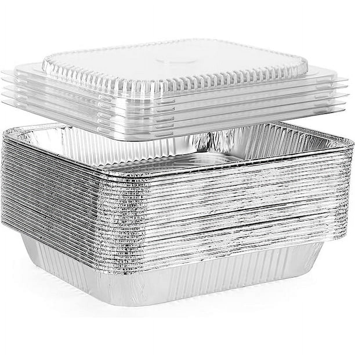 Aluminum Pans Trays with Deep Plastic Lids 20 Pack - Disposable Baking ...