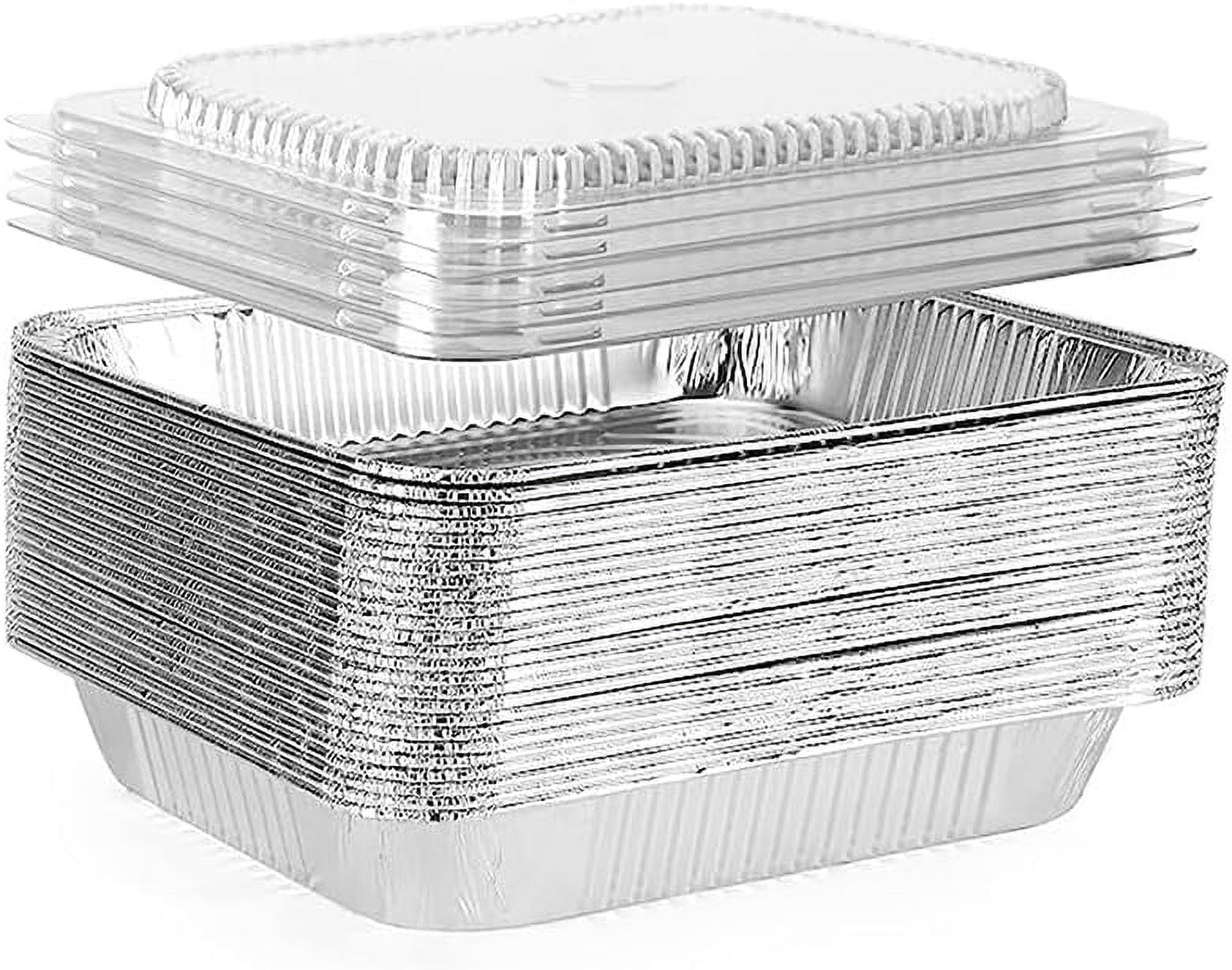 Aluminum Pans Trays Disposable with Pack of 30-12x8 Inch Deep Plastic ...