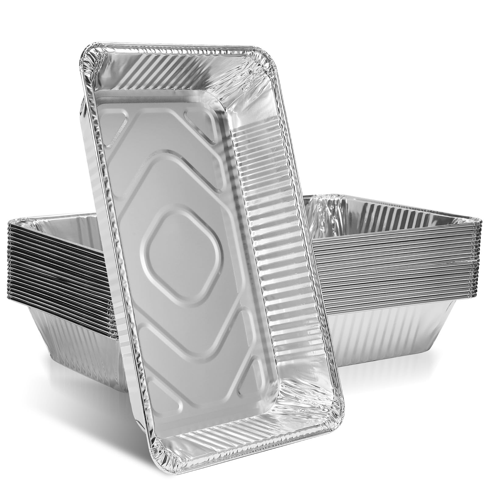 Aluminum Pans Trays Full Size Disposable Containers - 21x13 inch Deep ...
