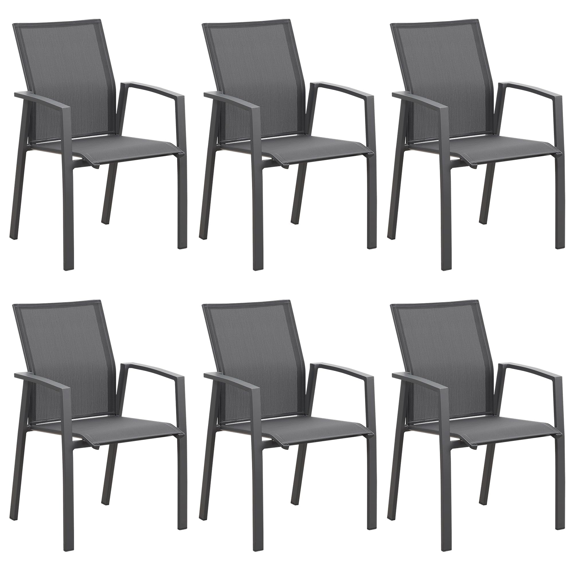 Aluminum Patio Chairs Set of 4, Fully Assembled Outdoor Dining Chairs ...