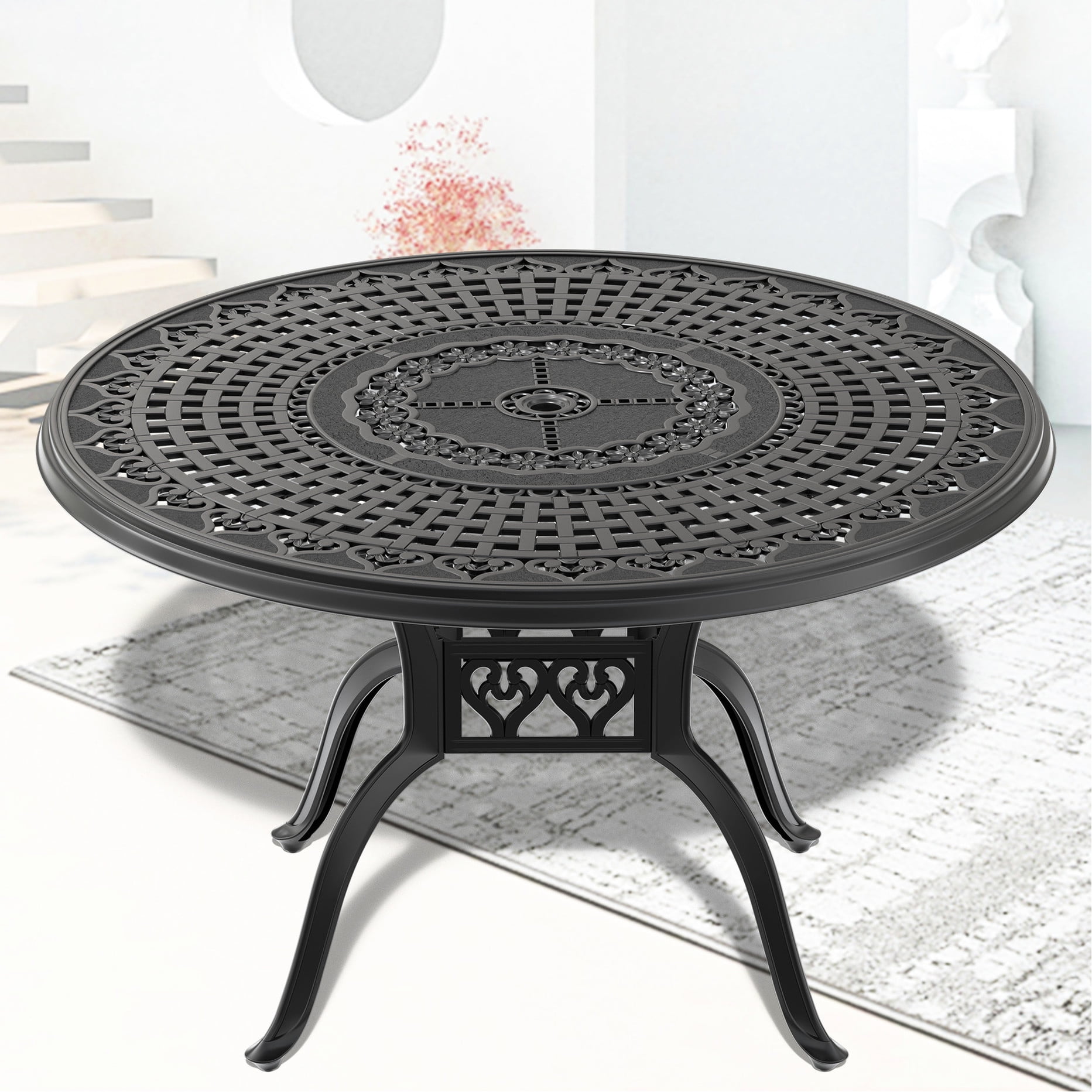 Aluminum Patio Table with Anti-Slip Feet and UV-Resistant Coating ...