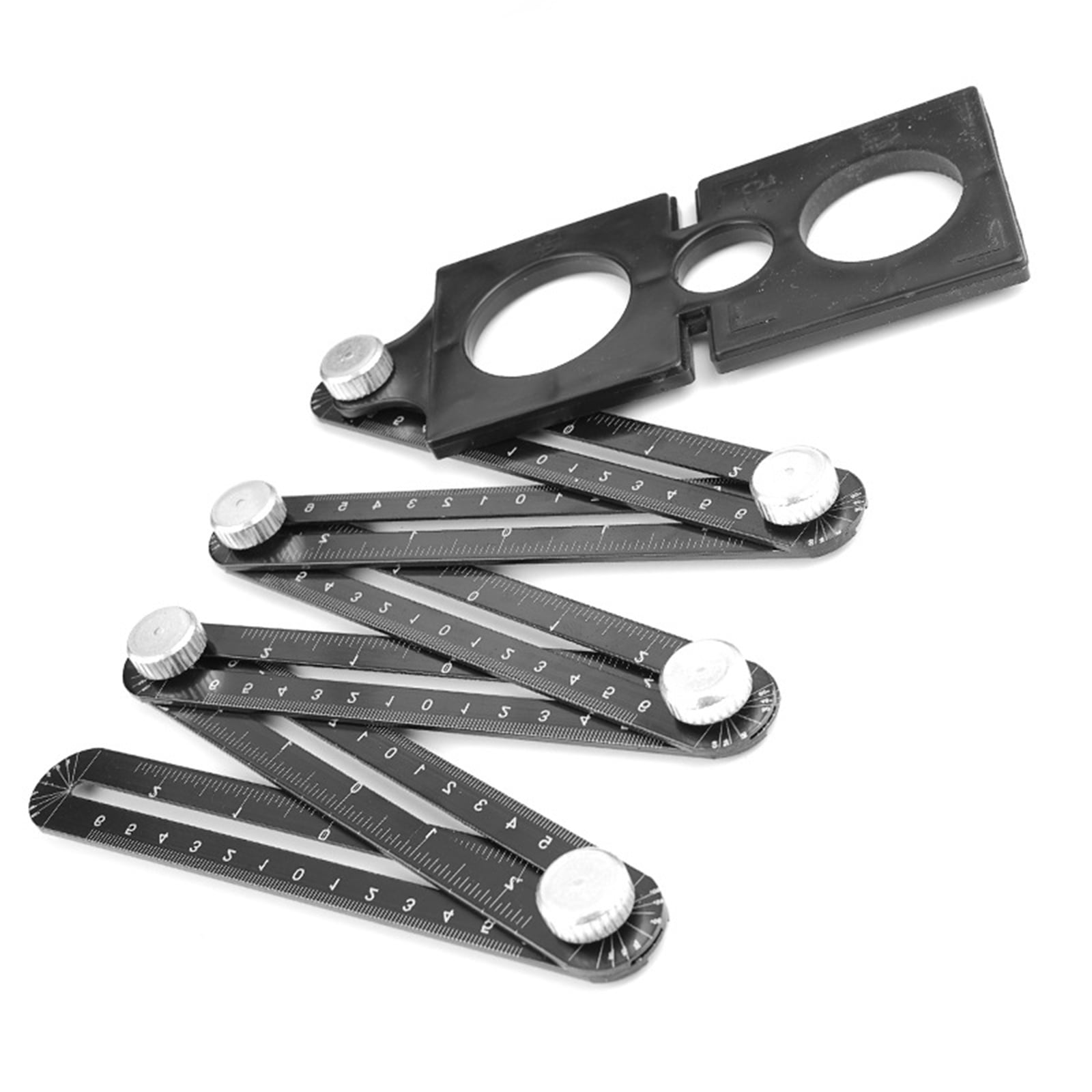 Aluminum Perforated Template Tool 6 Fold Angles Measuring Ruler Opening ...
