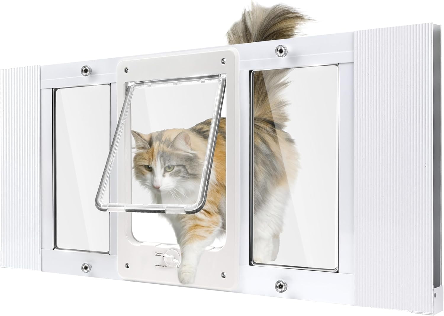 Aluminum Pet Door for Windows, Width Adjustable to Fit Window Width 35 ...