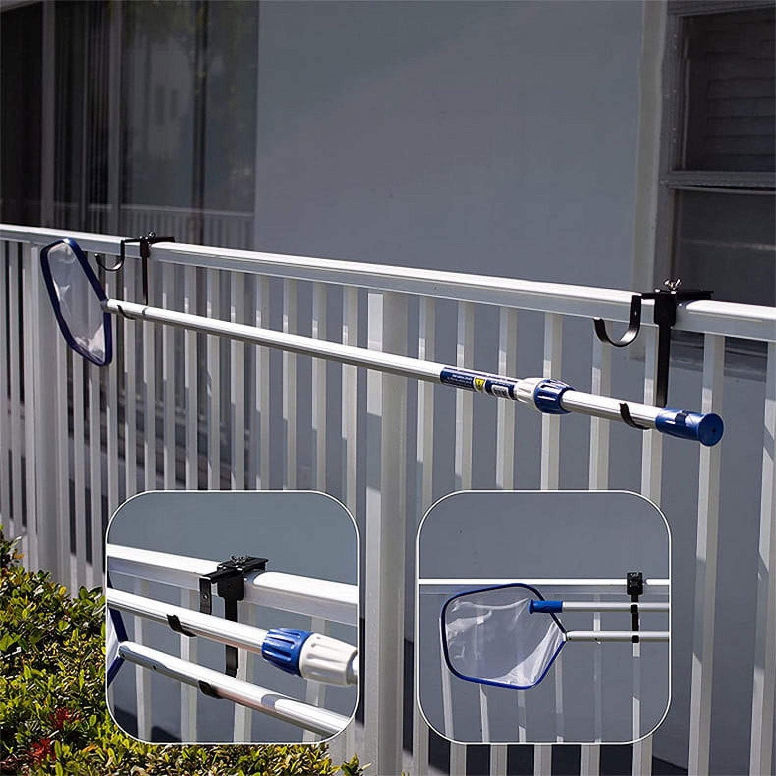 Aluminum Pool Pole Hook, Pool Fence Mount, Durable Metal Construction ...